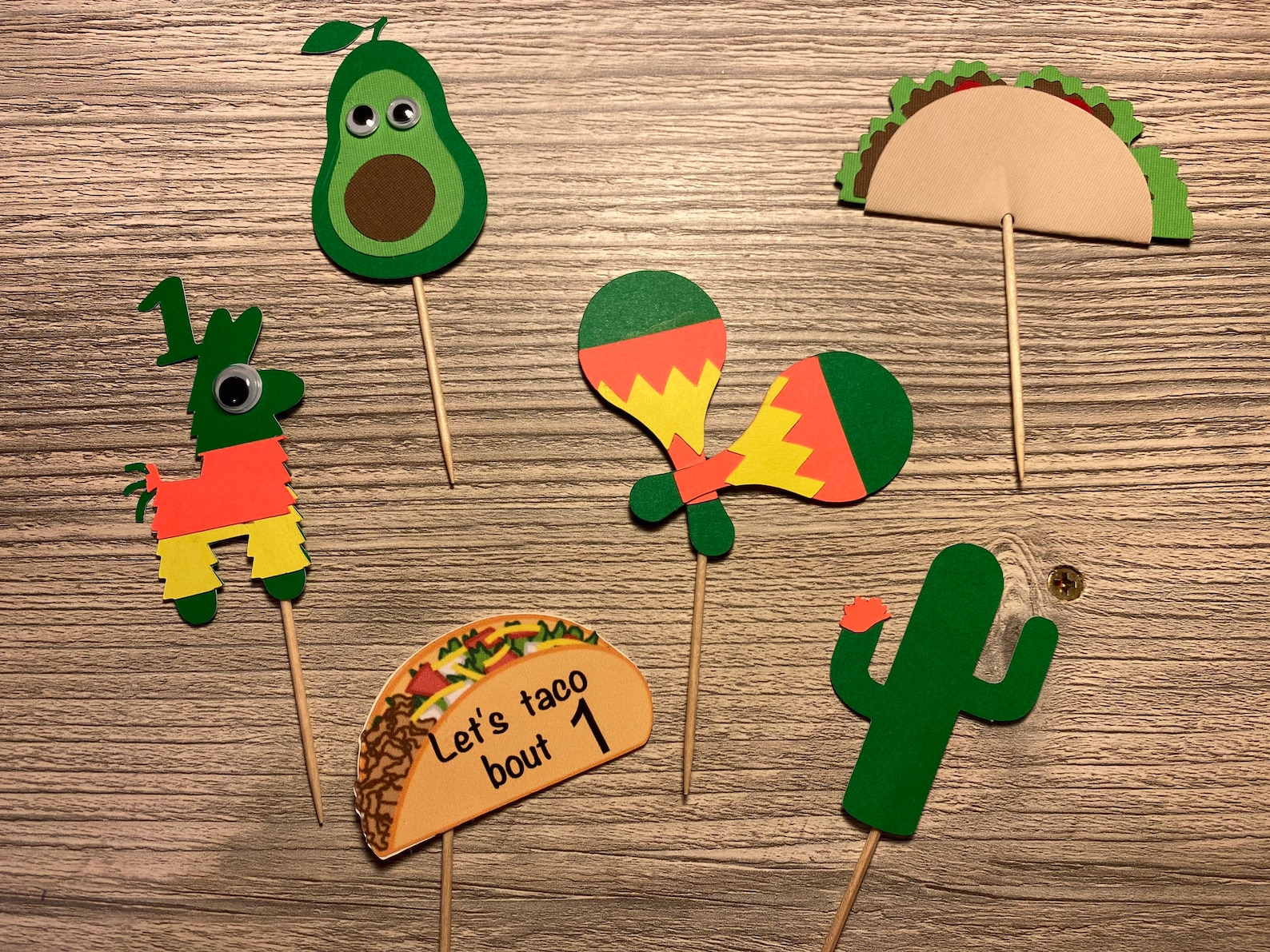 Set of 12 Lets Taco Bout talk About 1 Birthday Fiesta | Etsy