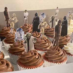 Set of 12 Original Star Wars Cupcake Toppers Yoda R2D2 - Etsy