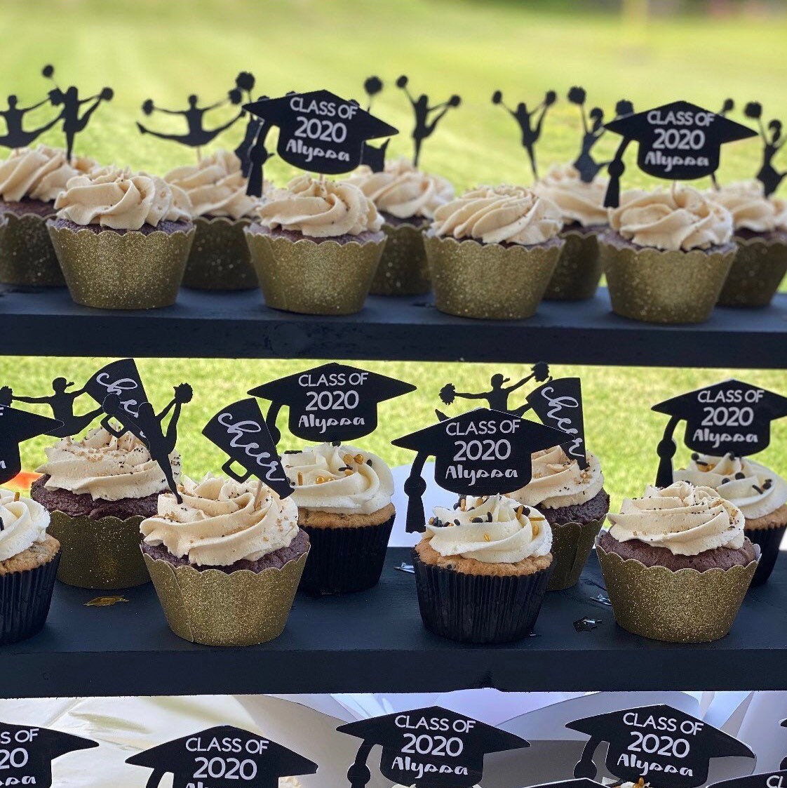 Set of 12 Cheer Cheerleading Pom Cupcake Toppers or Centerpieces - Etsy