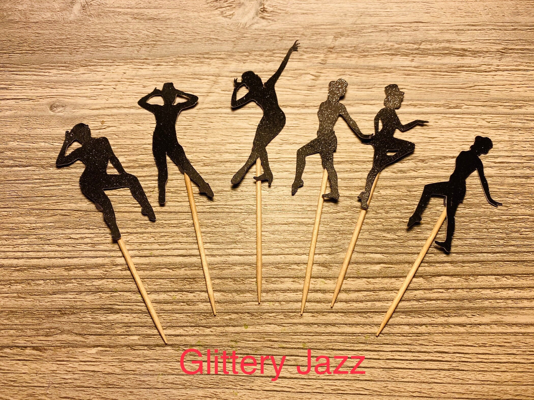 Set of 12 Dance Team Cupcake Toppers Lyrical Acro Pom Hip Hop Jazz ...