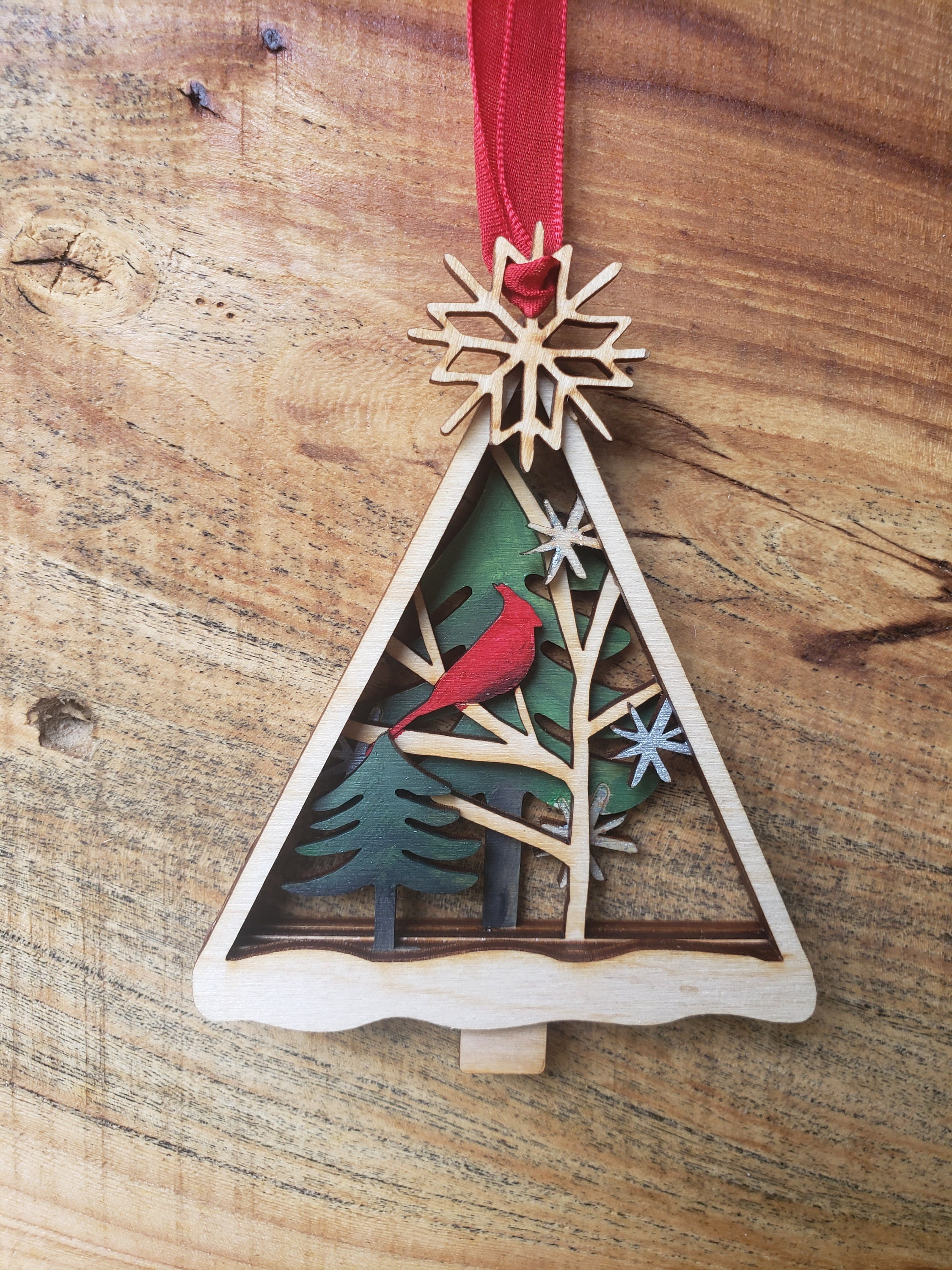 Cardinal Full Color Hand-painted Ornamentfree - Etsy