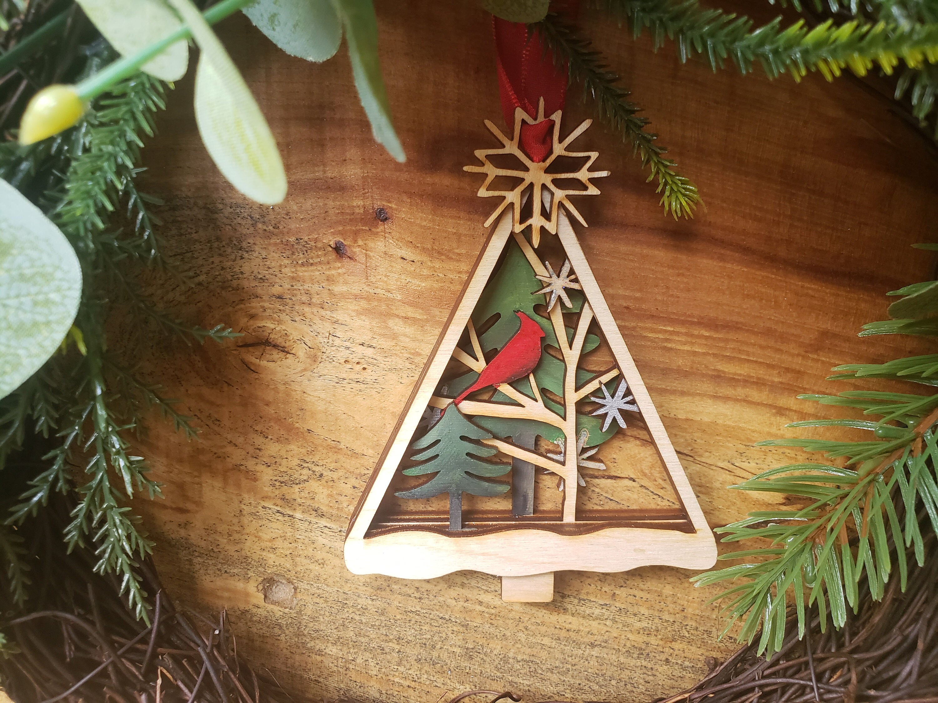 Cardinal Full Color Hand-painted Ornamentfree | Etsy