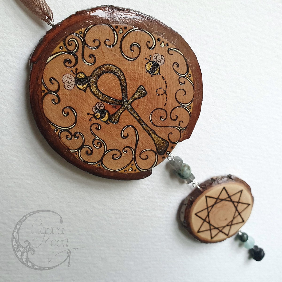 Original Bee Wall Art One-of-a-kind Wooden Ornament Ankh - Etsy