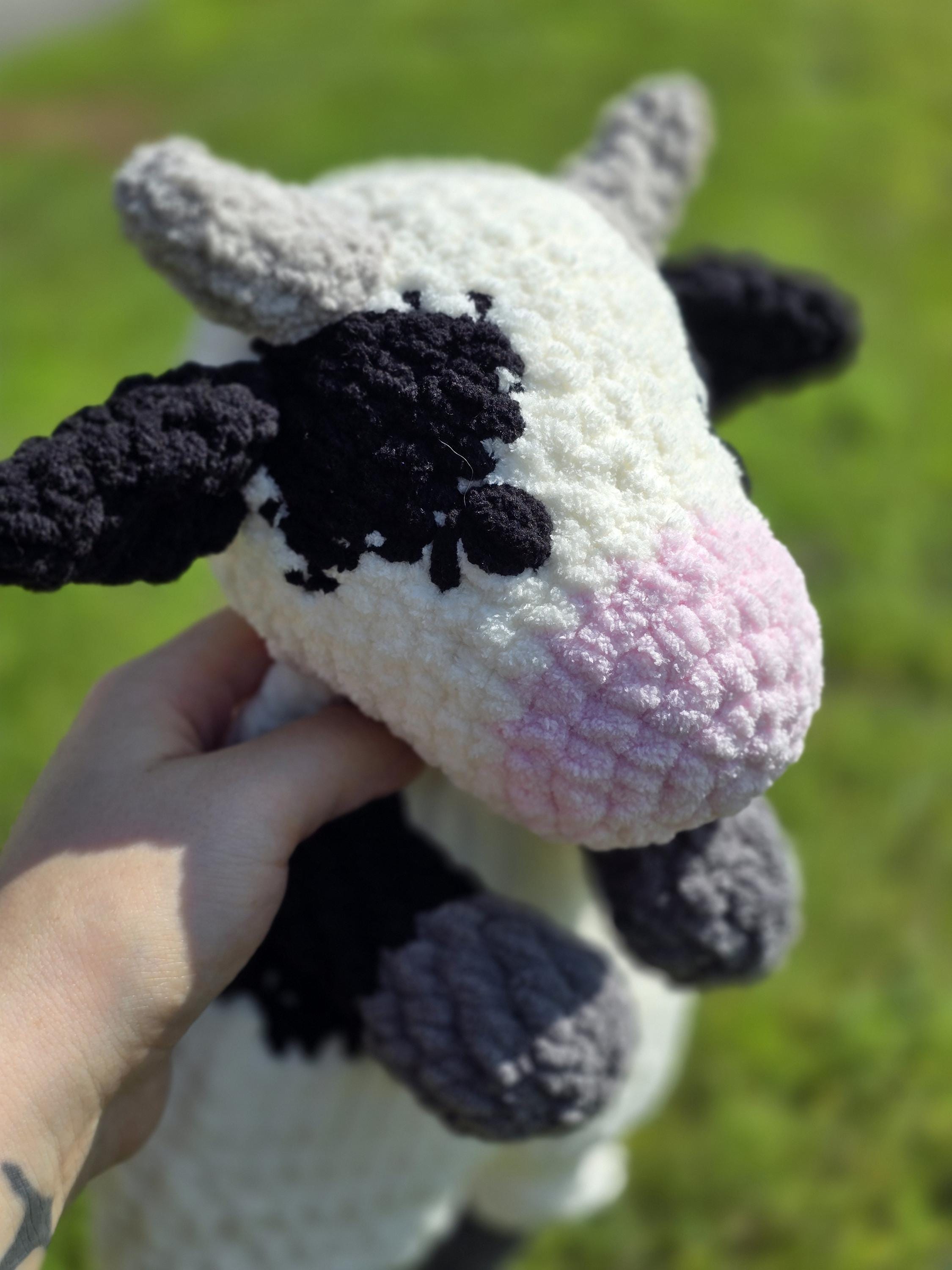 Handmade Amigurumi Cow Snuggler, Knotted Plush Lovey - Etsy