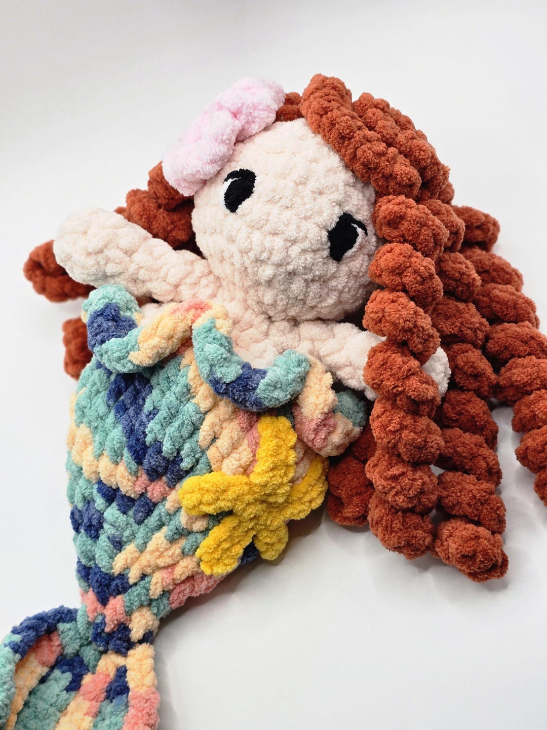 Mermaid Snuggler, Lovey, Cuddly Mermaid, Amigurumi, Baby Shower Gift ...