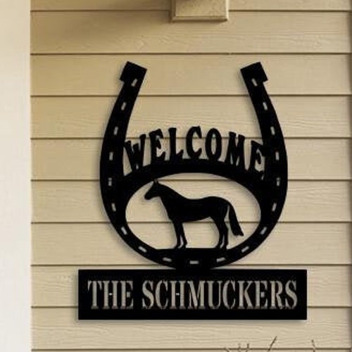 Horseshoe Welcome Sign - Etsy