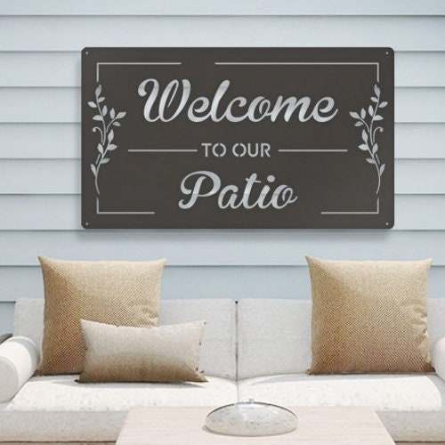 Welcome to Our Patio Metal Sign Wall Decor for Porch Patio - Etsy