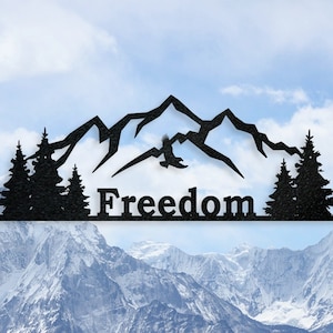 Mountain Range Monogram - Metal Sign - Etsy