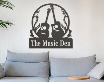 Metal Guitar Sign | Etsy