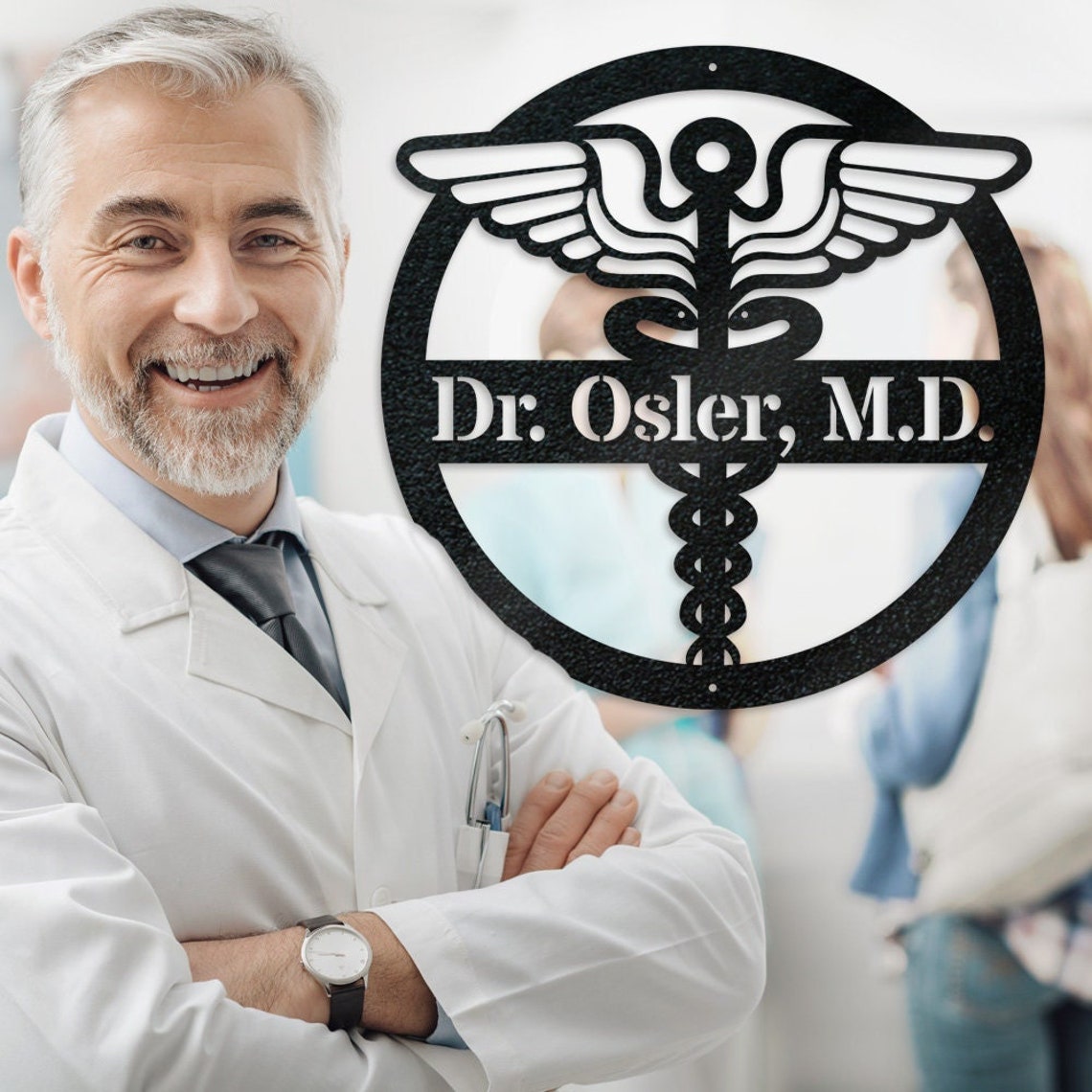 Doctor Monogram Metal Sign Metal Health Care Sign Metal - Etsy
