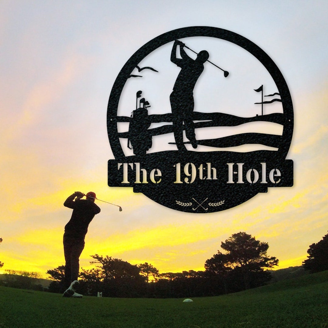 Men's Golf Custom Monogram Metal Sign, Wall Art Decor, Personalized ...