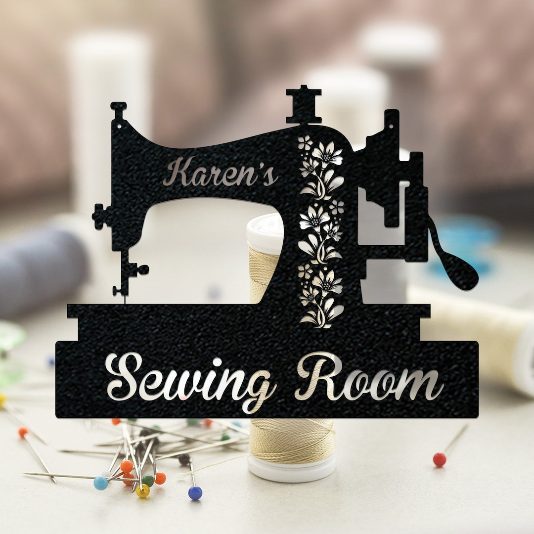 Sewing Machine Personalized Metal Art Wall Decor, Seamstress Gift ...