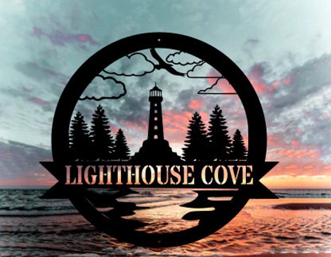 Personalized Lighthouse Metal Sign Outdoor | Weatherproof Sign | Farm ...