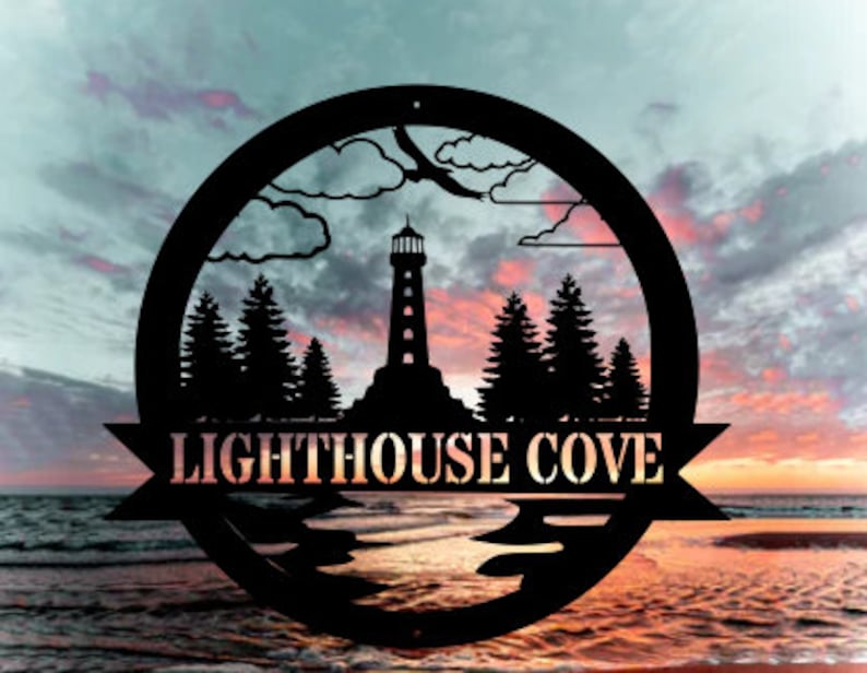 Personalized Lighthouse Metal Sign Outdoor | Weatherproof Sign | Farm ...