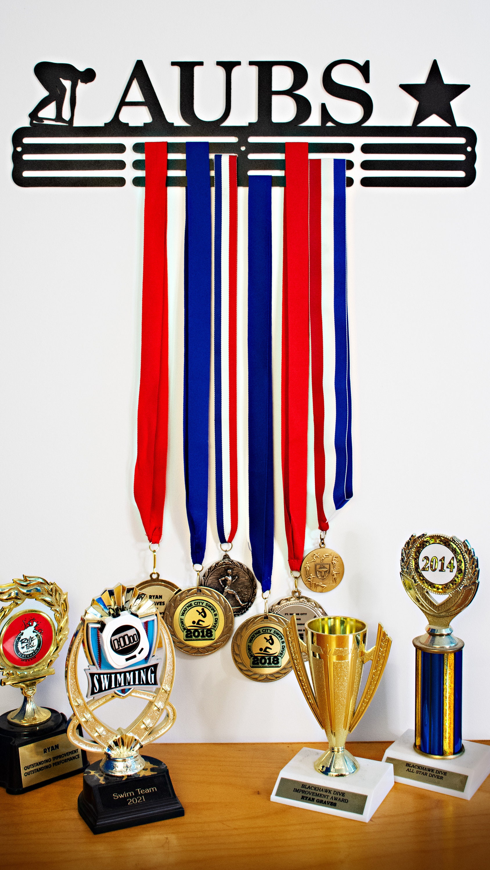 Wrestling Women's Sport Medal Hanger Monogram - 12 Rungs for Medals ...