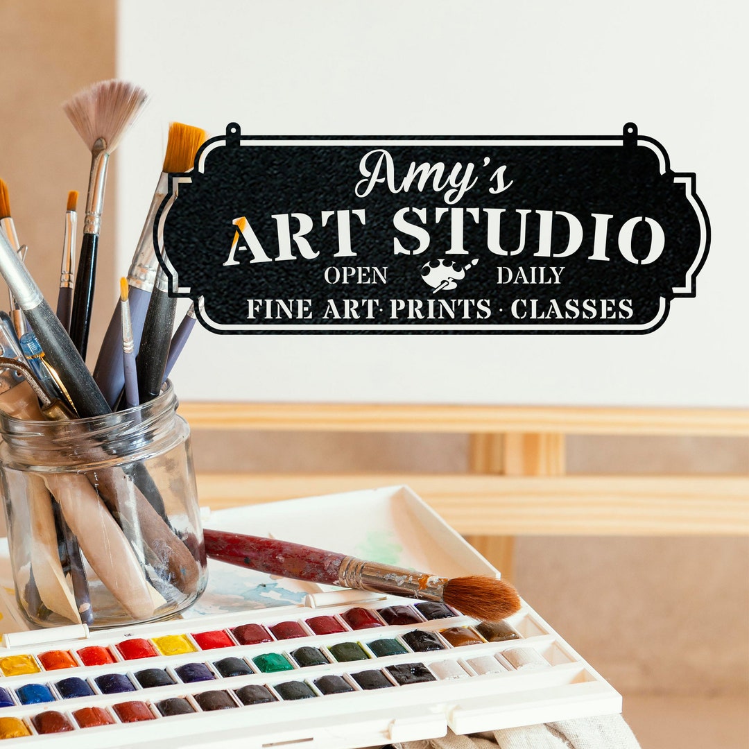 Personalized Art Studio Metal Sign - Etsy