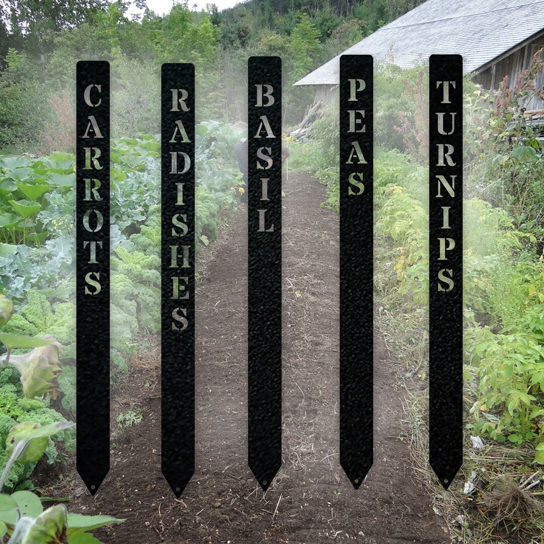Gourmet Vegetable Stakes - Set of 5 Yard Stakes - Garden - Metal Home ...