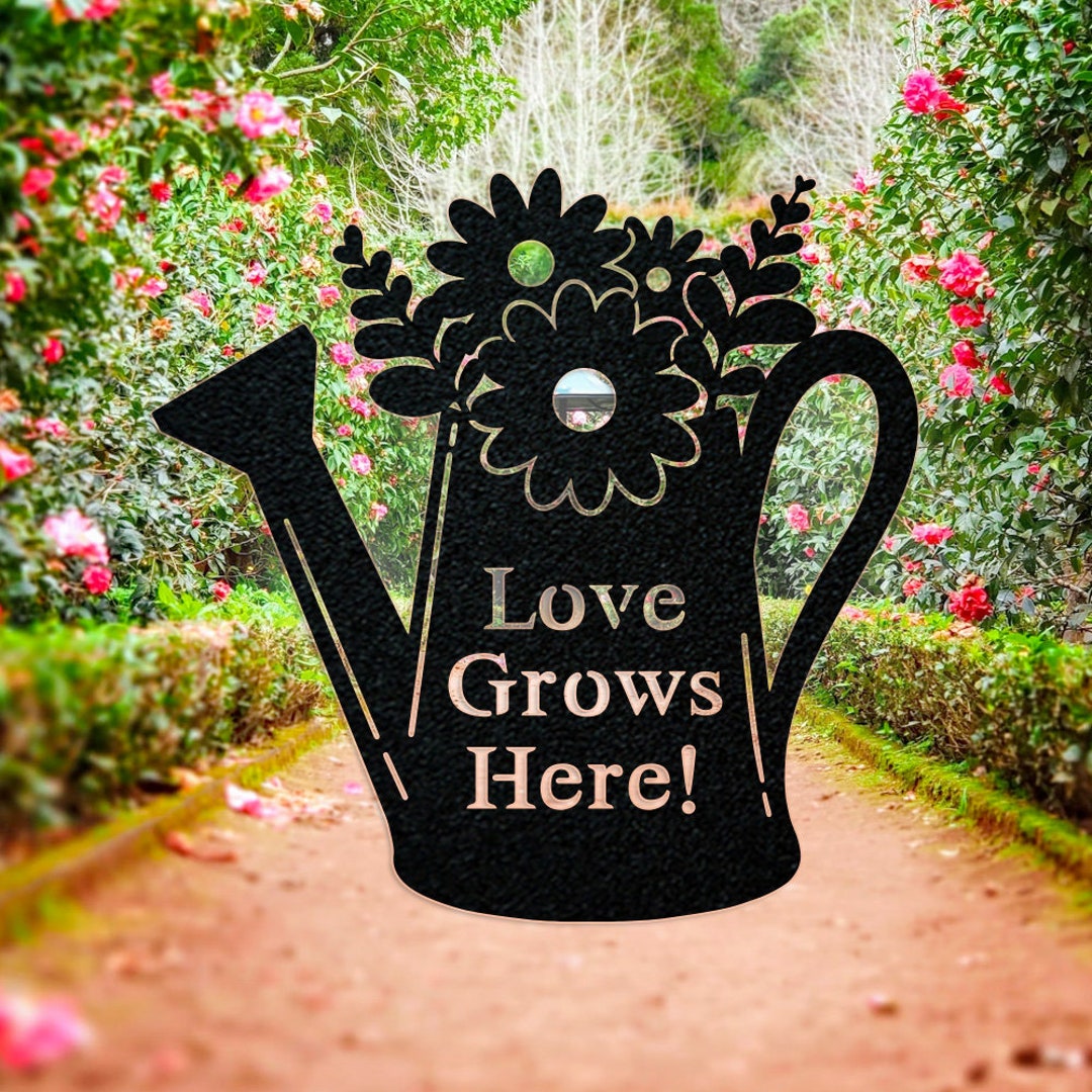 Watering Can Monogram Sign - Gardening Metal Sign - Monogram Metal Shop ...