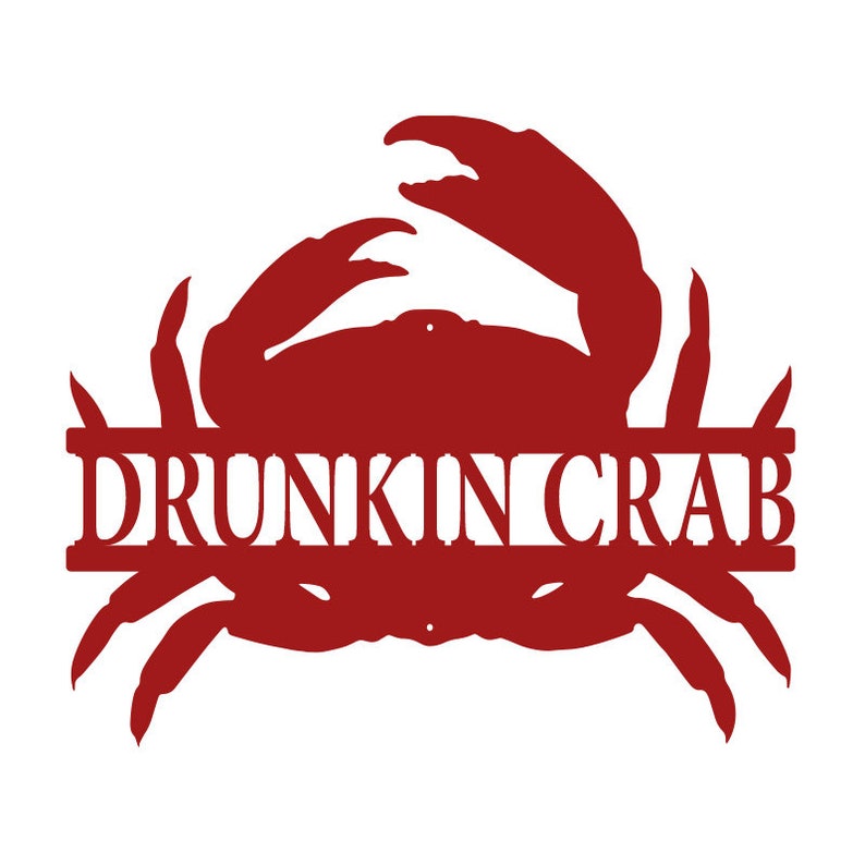 Crab Monogram Door Hanger/ Metal Monogram Door Hanger /front - Etsy