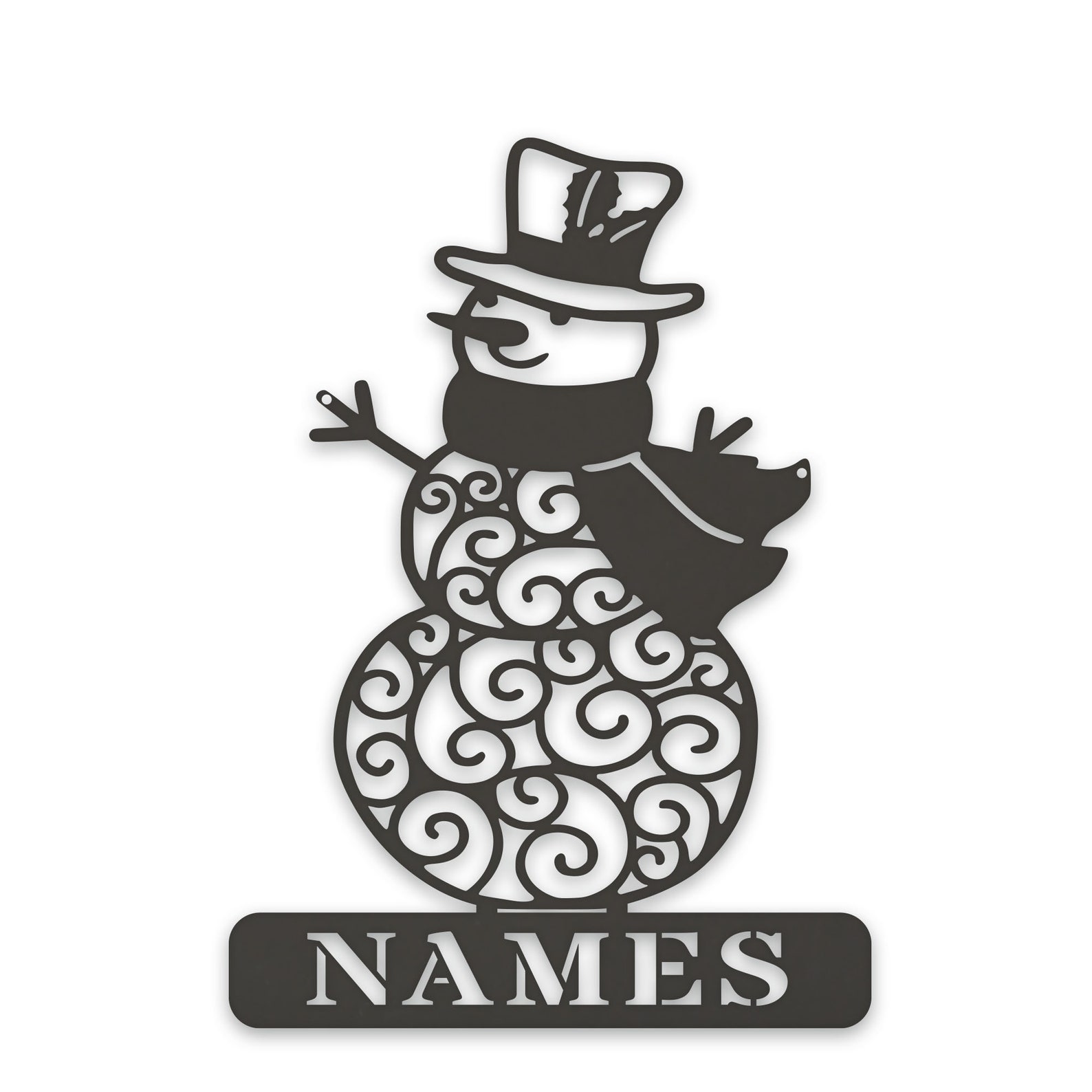 Personalized Snowman Metal Wall Art Hanging, Great Outdoor Sign ...