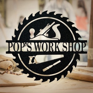Wood Shop Sawblade Customized Monogram Metal Sign, Construction Trades ...