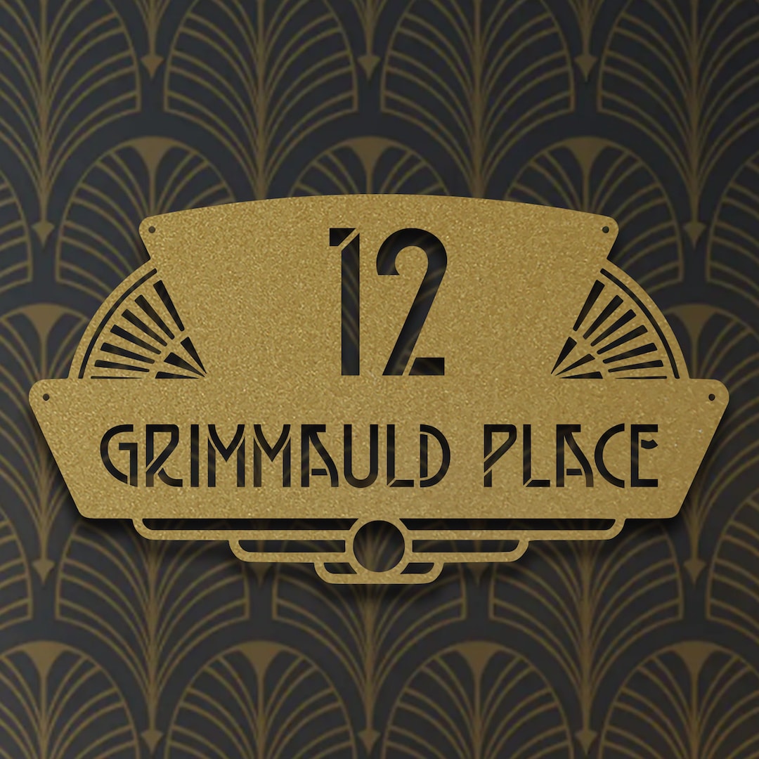 Personalized Art Deco Address Metal Sign - Etsy