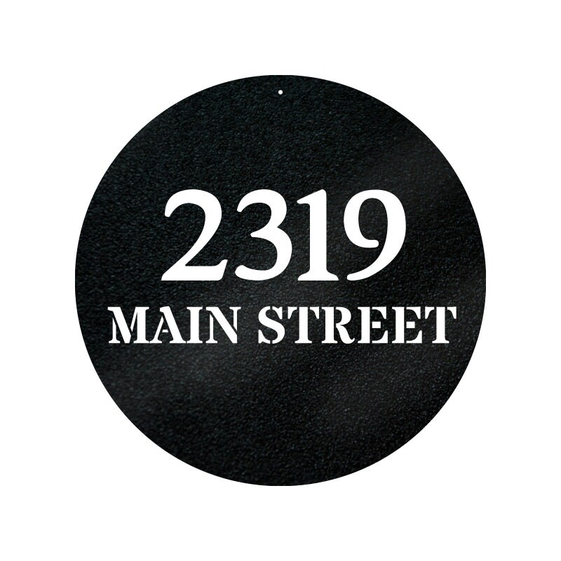 Metal Circle Address Sign - Custom Metal Sign - Outdoor Metal Sign ...