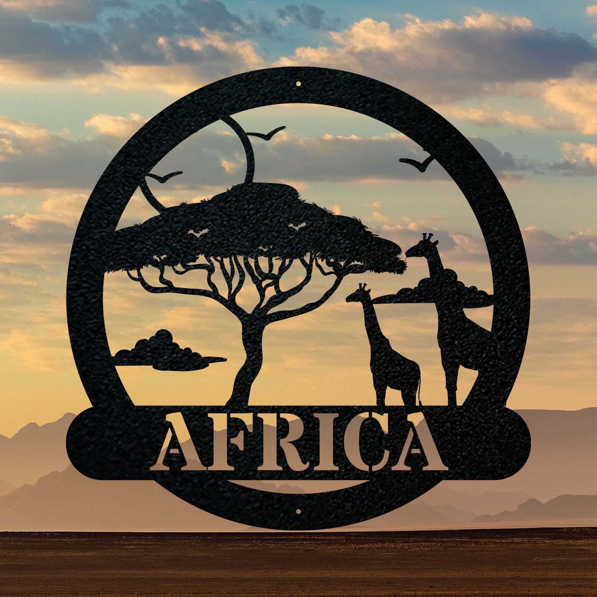 Wildlife Safari Giraffe Metal Sign - Personalized Custom Text, Laser ...