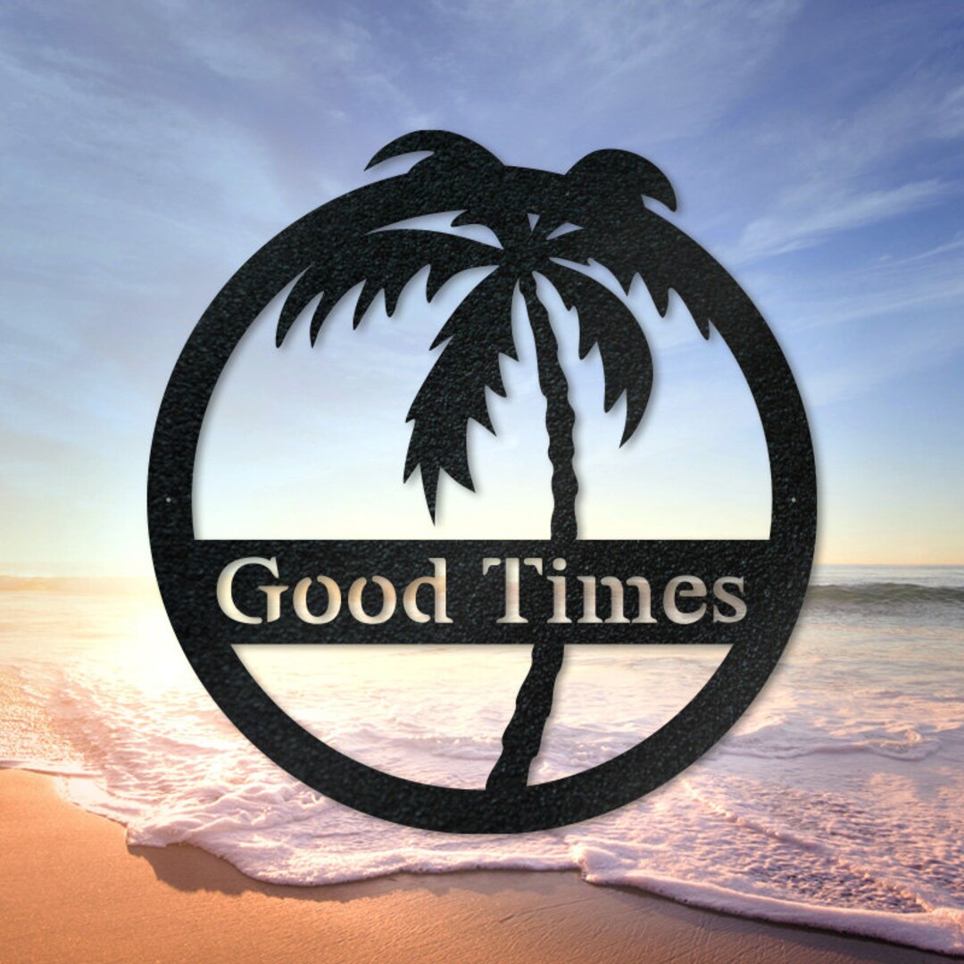 Palm Tree Metal Monogram Sign for Ocean Lovers, Front Door Palm Tree ...