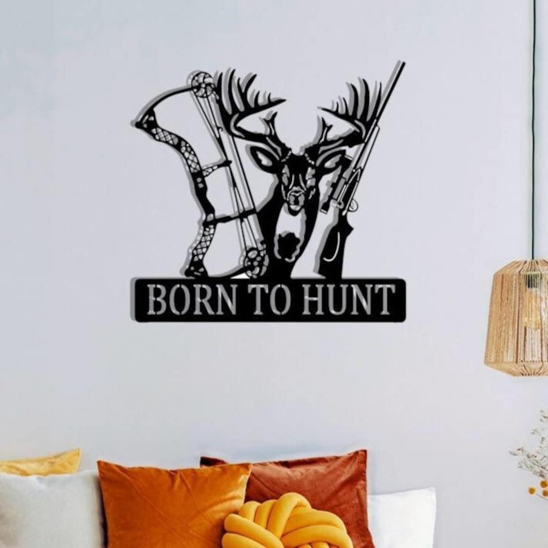 Born to Hunt Monogram - Personalized Metal Hunting Sign - Hunting Decor ...