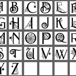 Halloween Alphabet Letters, Spooky Letter Monogram, Fall Letters With ...