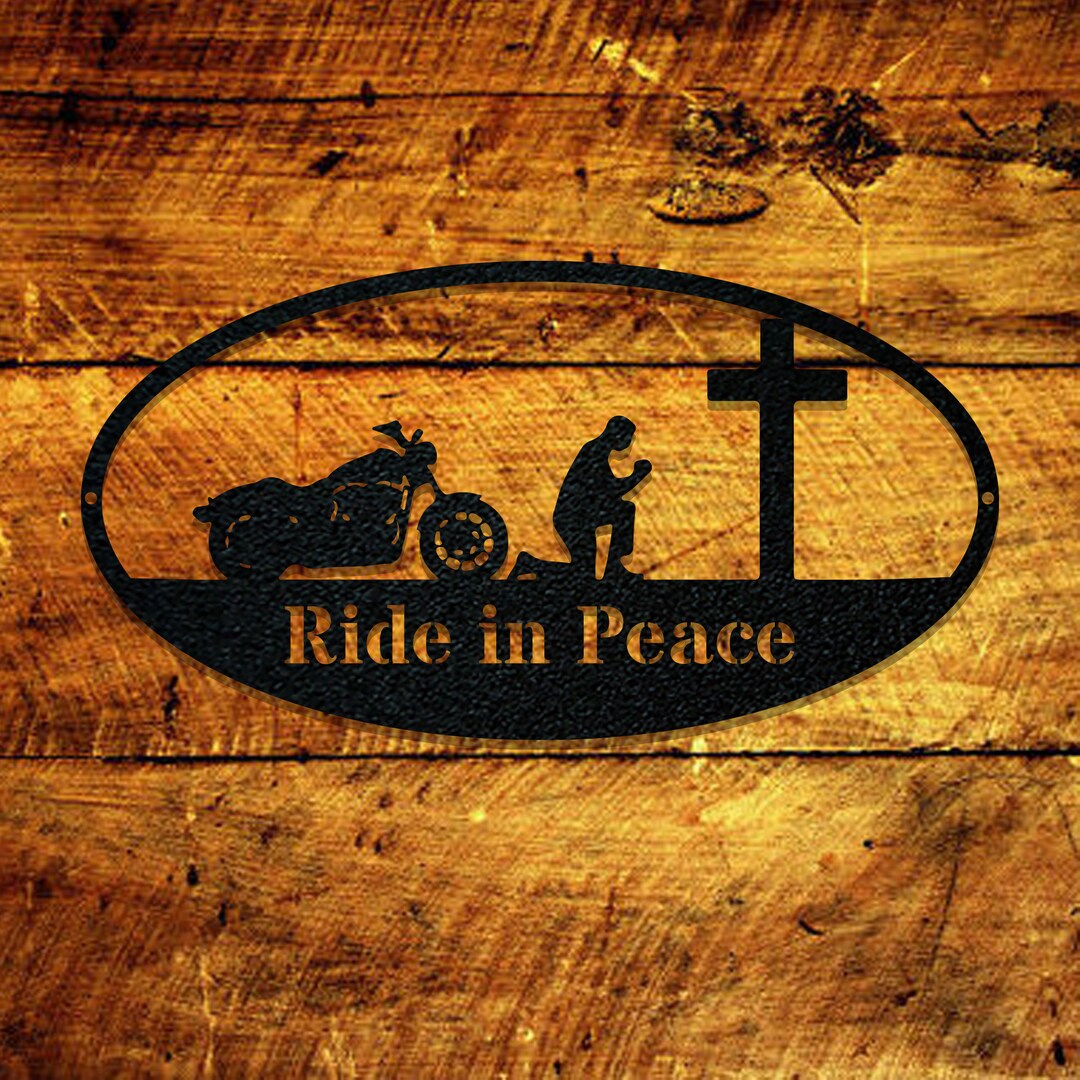 Motorcycles- Biker Kneeling- Custom Metal Sign - Etsy