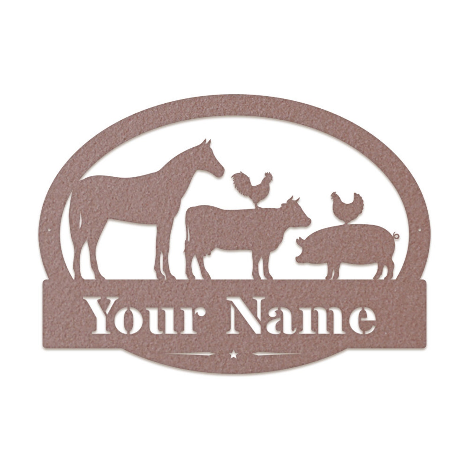 Farm Animals Monogram Farmer Metal Sign - Etsy
