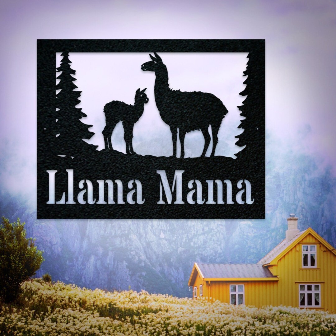 Llama Metal Custom Farm Sign | Personalized Custom Metal Sign | Gift ...