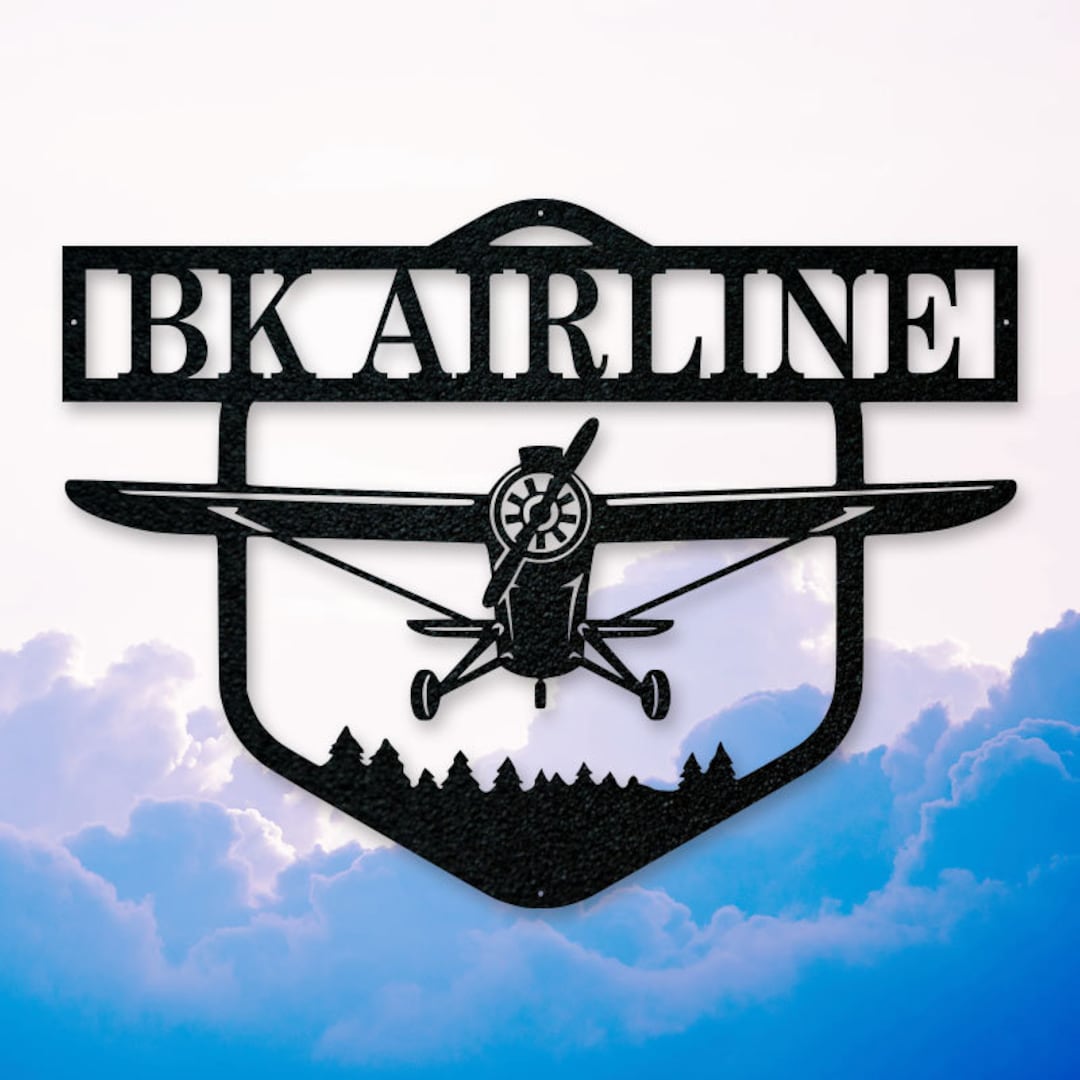 Airplane Monogram Front View, Pilot Gifts, Personalized Aviation Signs ...