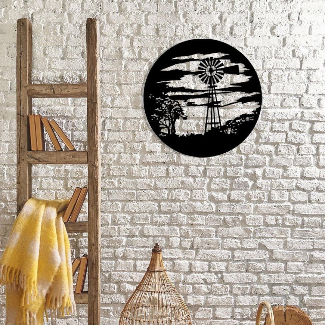 Metal Windmill Wall Decor, Windmill Sign, Custom Windmill Decor, Metal ...