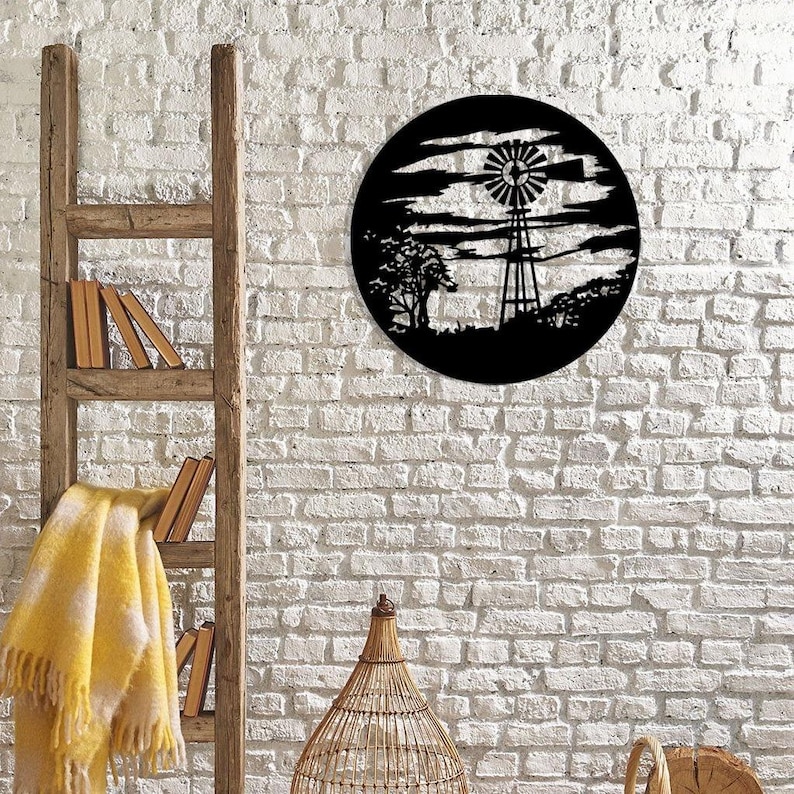 Metal Windmill Wall Decor, Windmill Sign, Custom Windmill Decor, Metal ...