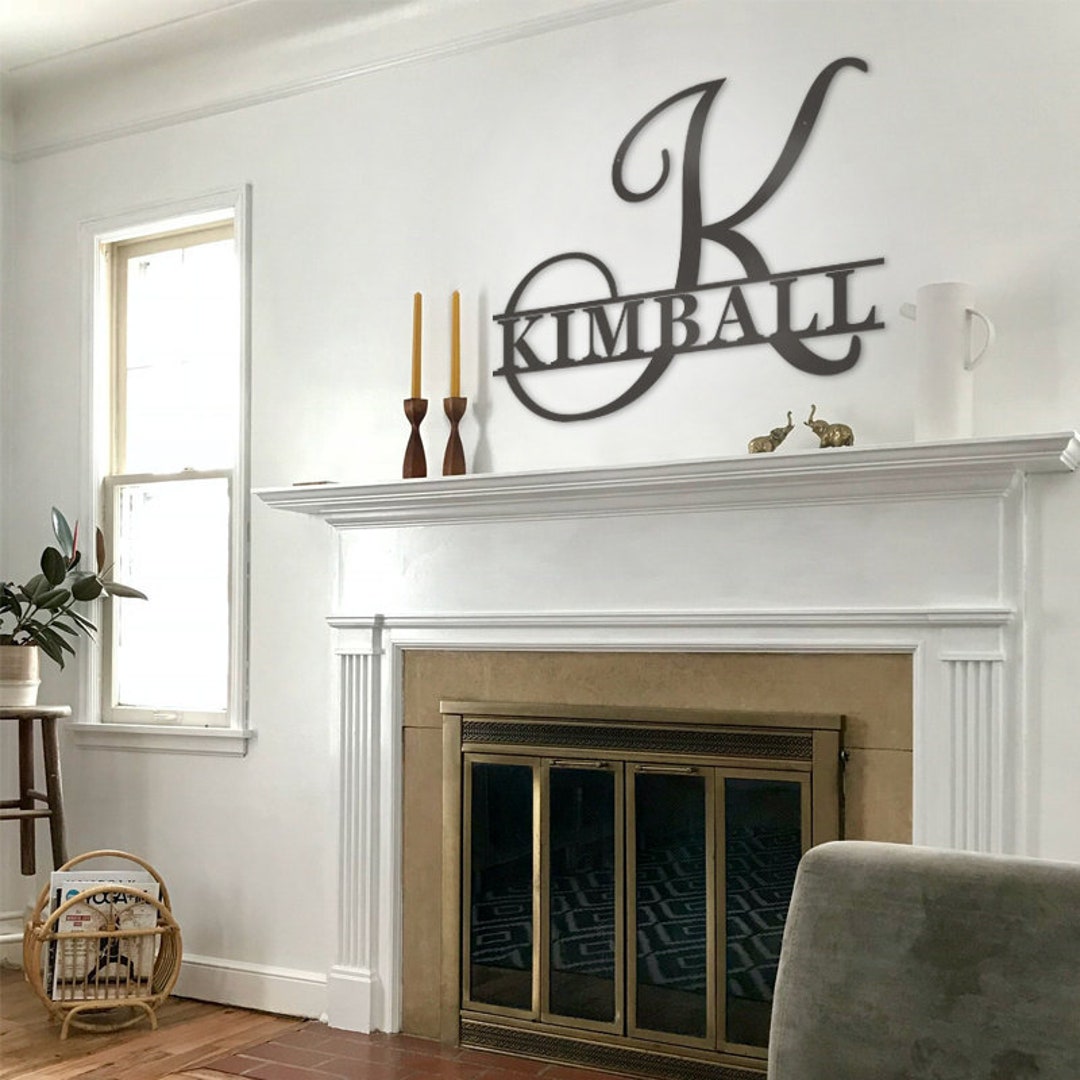 Personalized Script Letter Metal Monogram Sign, Housewarming Gift - Etsy