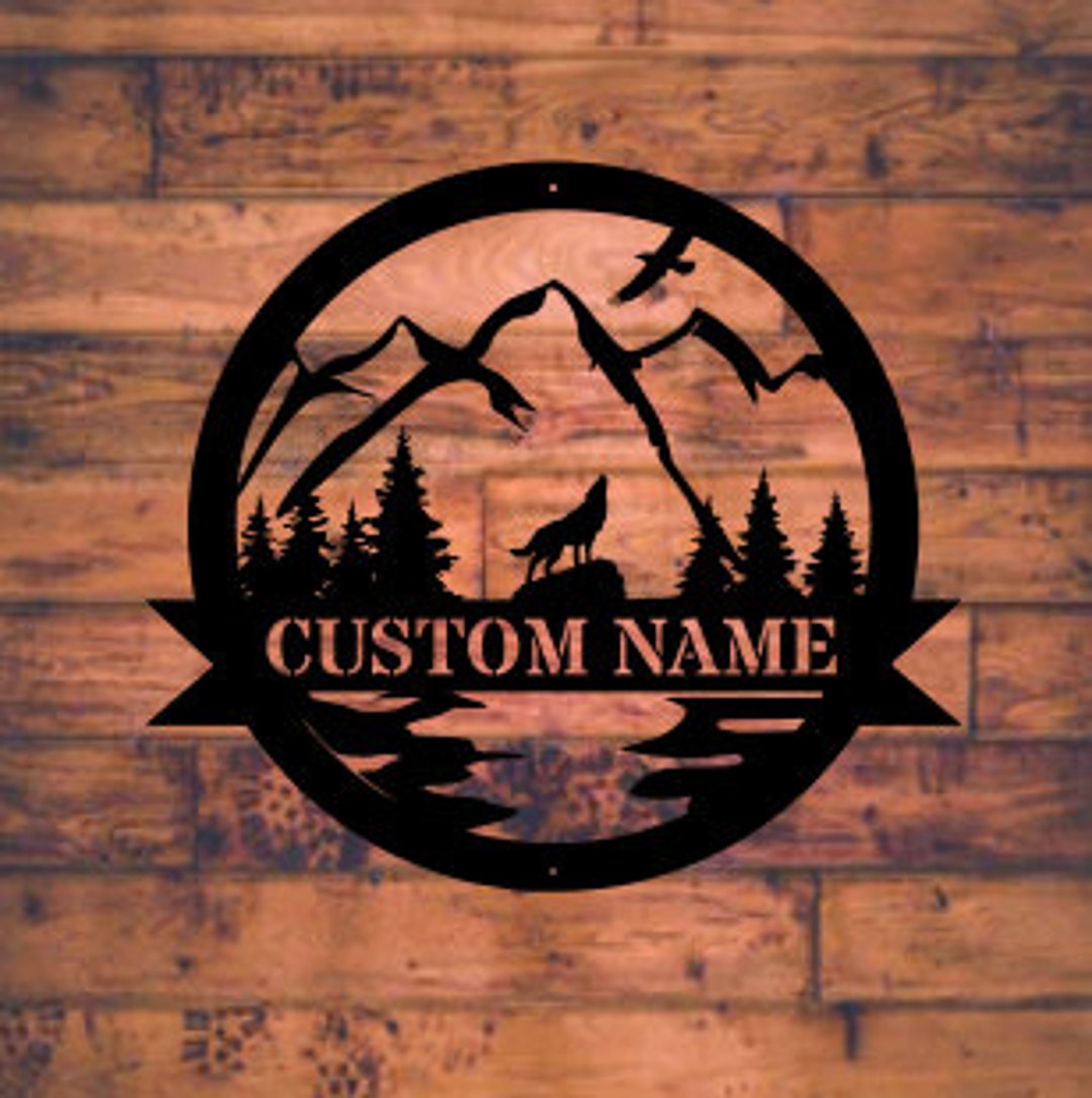 Wolf Howling Metal Ranch Sign Great Outdoor Weatherproof Sign Farm Sign ...