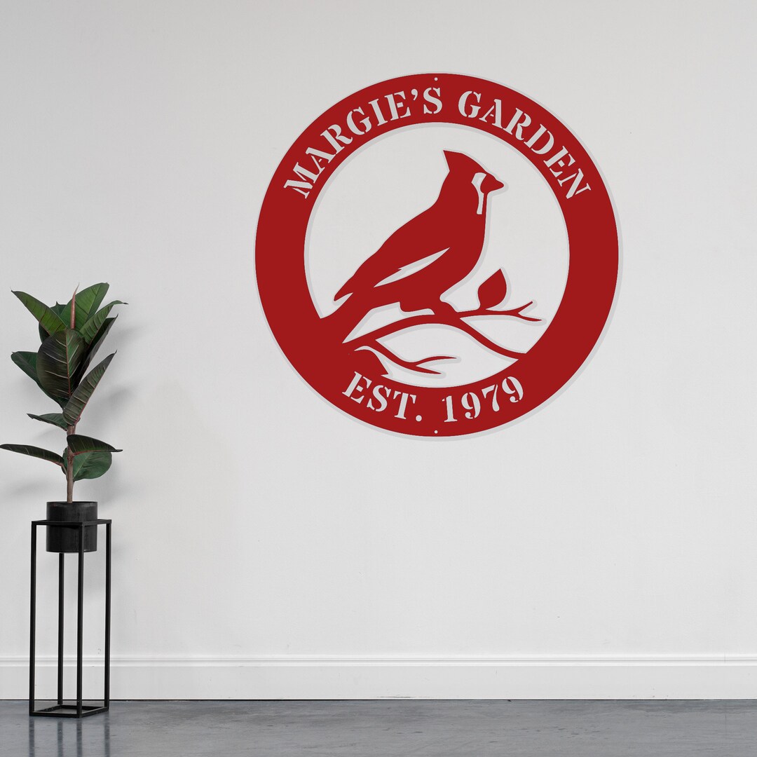Personalized Cardinal on Branch Metal Sign - Etsy