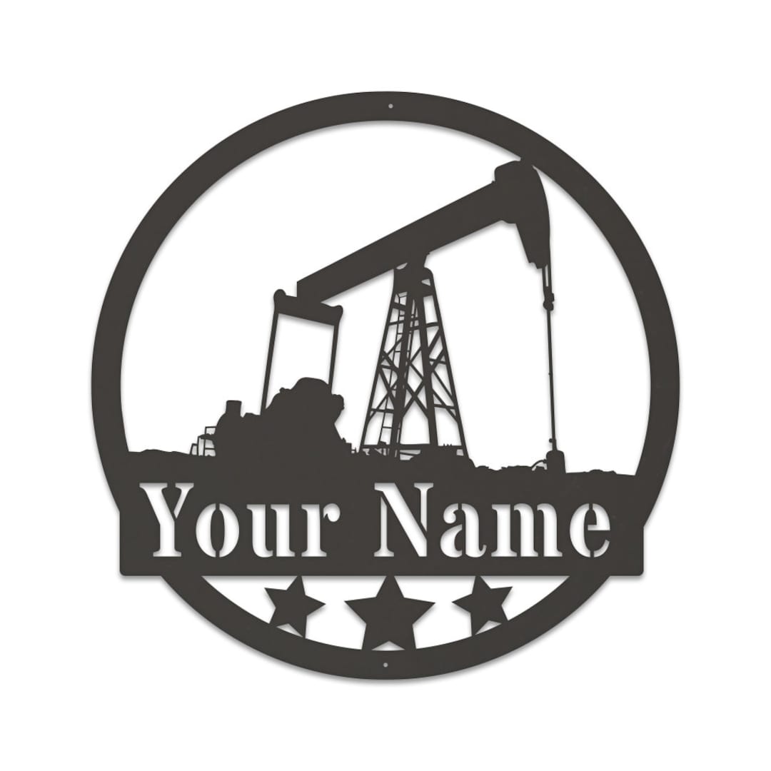 Oil Rig Monogram - 'customizable' Oil Well Monogram Metal Sign - Etsy