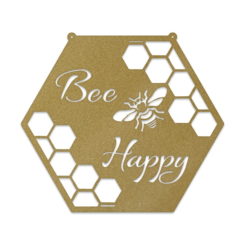 Bee Happy - Bee Hive Metal Sign - Etsy