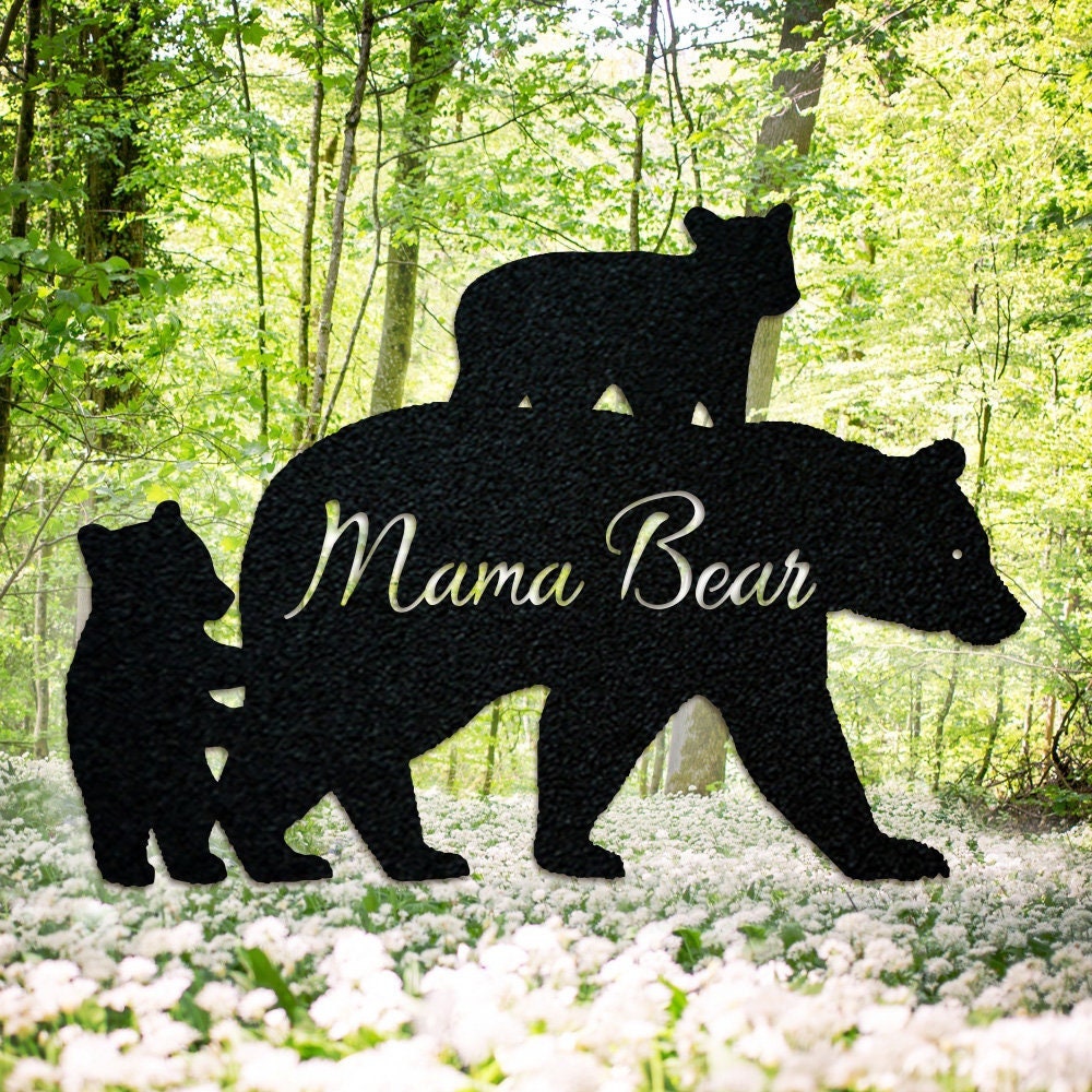 Mama Bear and Cubs - Great Outdoor Metal Sign - Etsy