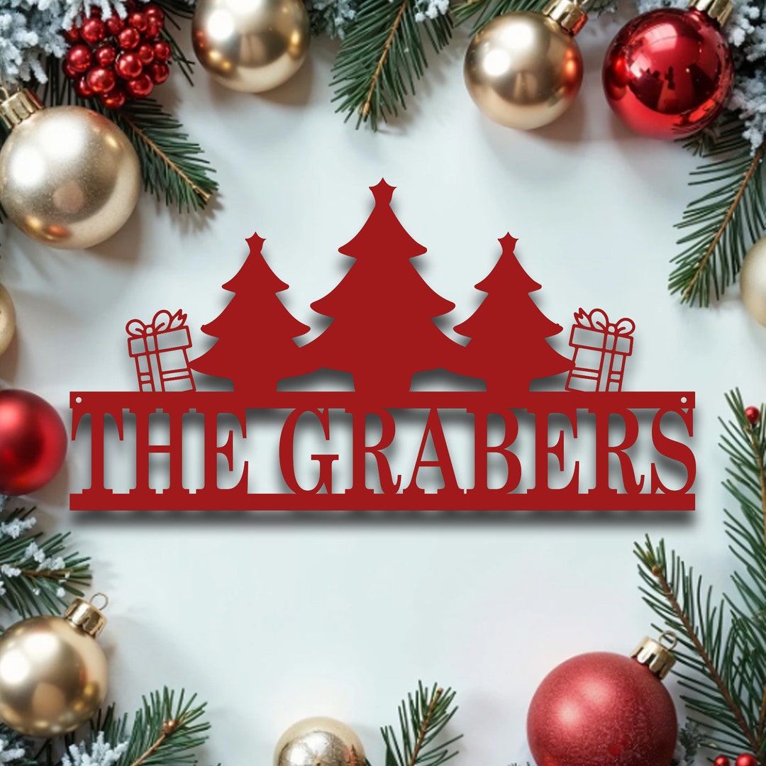 Personalized Christmas Tree Name Plate - Etsy