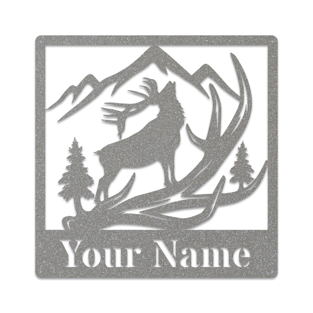 Elk Antler Monogram Sign, Elk Bugling Hunting Camp Decor, Gift, Gift ...