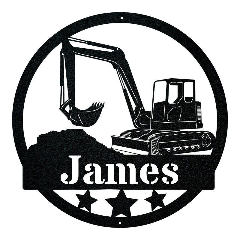 Construction Collection: Mini Excavator Customized Sign | Etsy