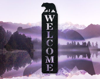 Vertical Bear Welcome Sign - Etsy