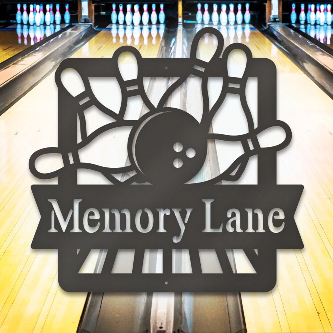 Bowling Monogram Metal Sign NEW, Family Fun Name Sign, Personalized ...