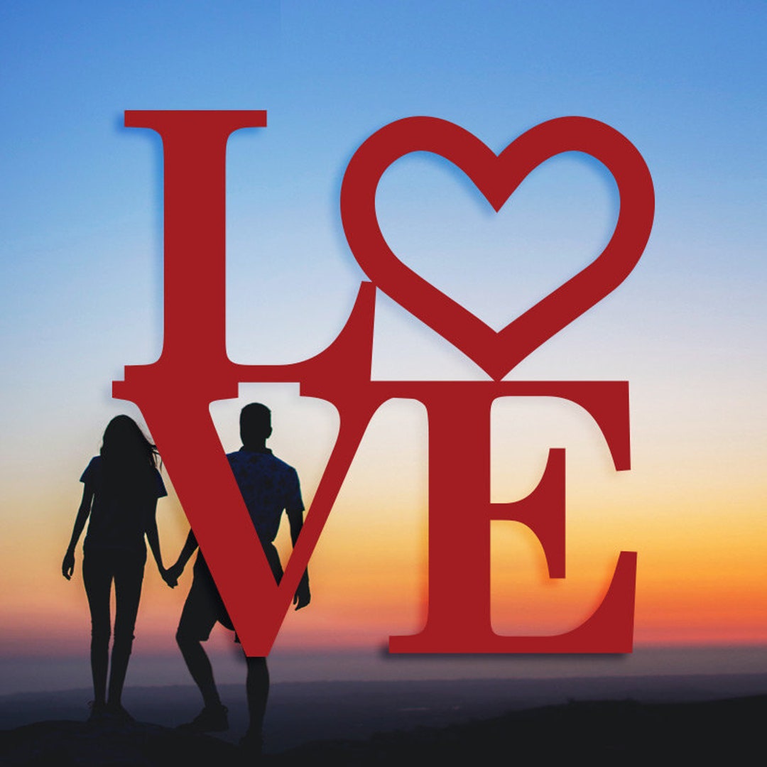 Love Letters - Heart Sign - Metal Decor - Etsy