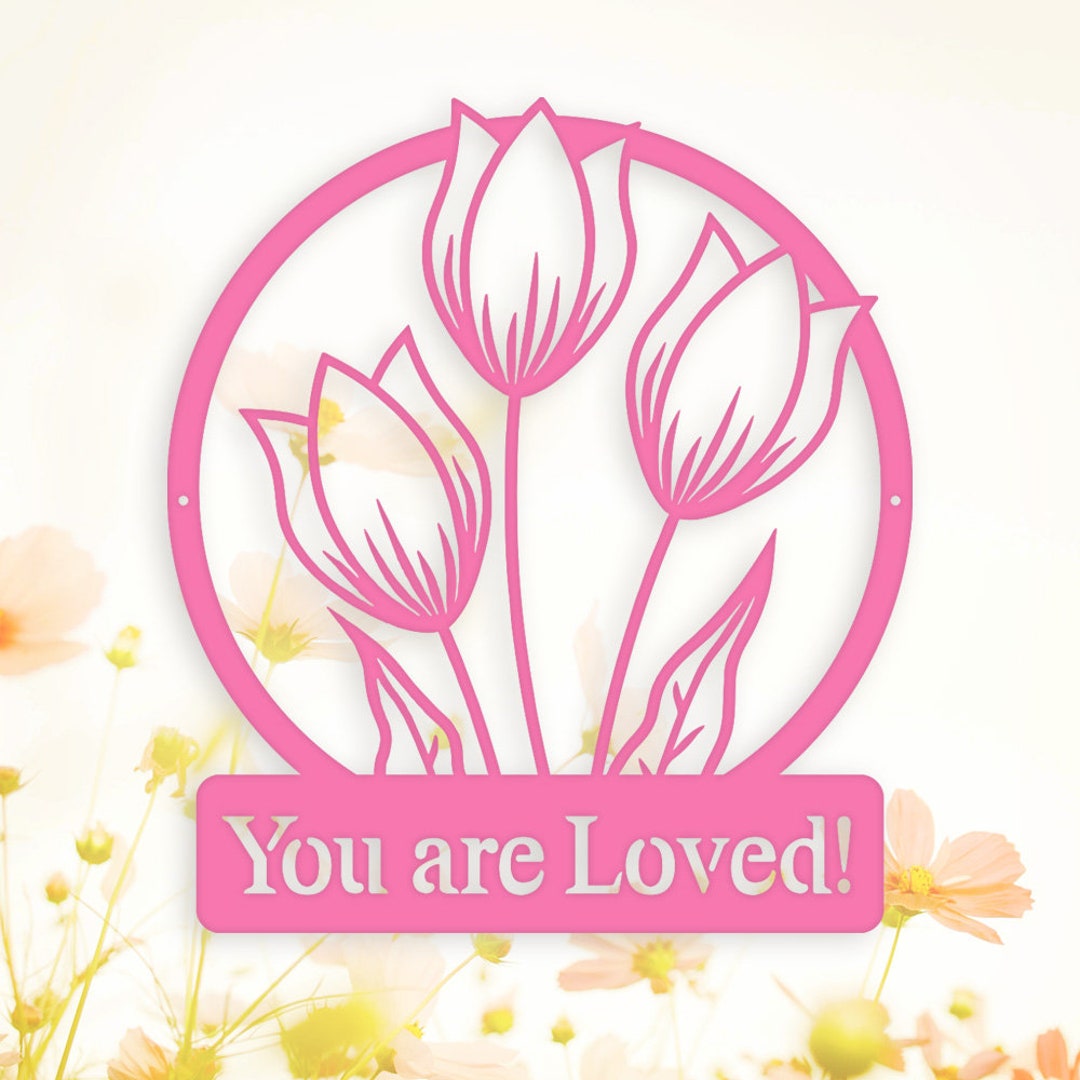 Wall Flower Monogram - Tulips - Metal Sign - Etsy